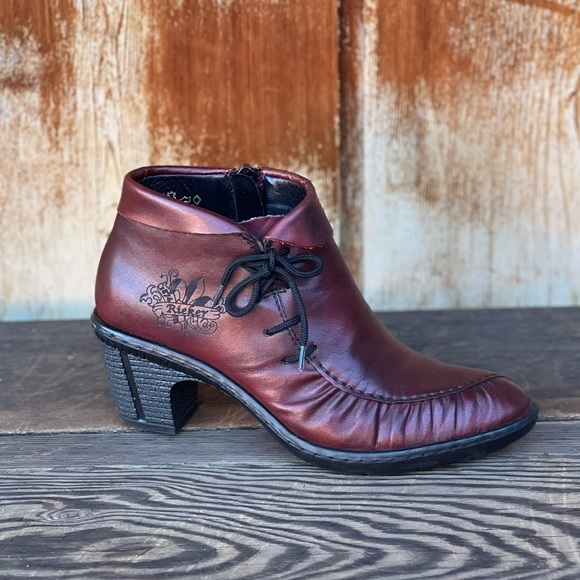 Rieker | Shoes | Reiker Bordeux Wine Victorian Style Booties 36 | Poshmark